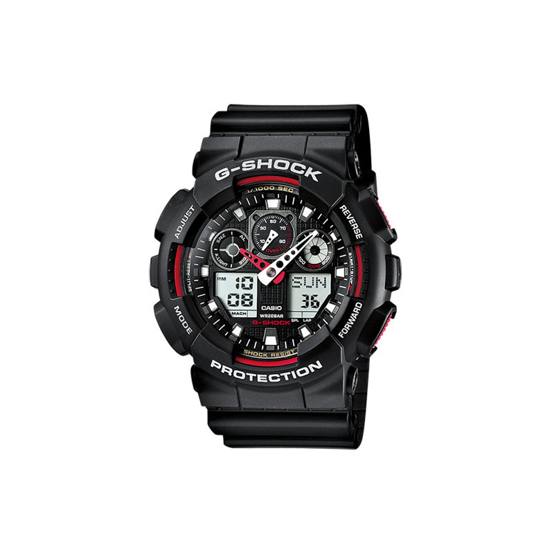 Habimat - Montre G-SHOCK GA-100 rouge à aiguilles