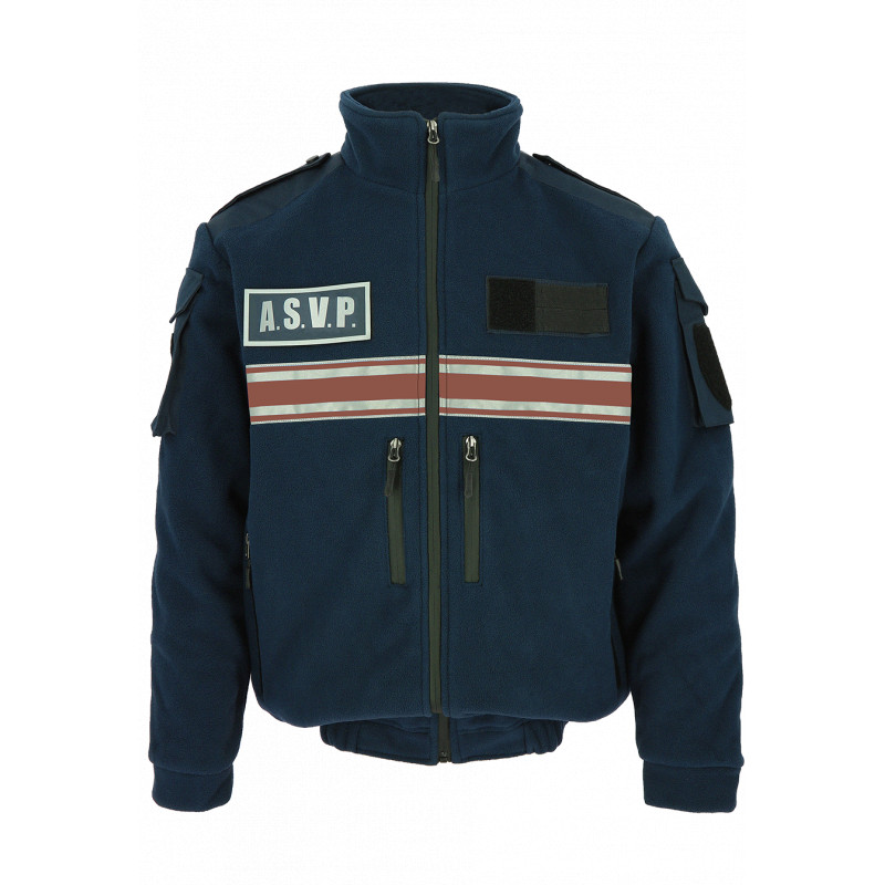 Habimat - Blouson polaire ASVP avec bandes bordeaux